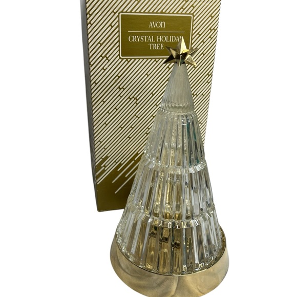 Avon | Holiday | Avon Glass Christmas Tree Vintage 8 Red Green Light ...